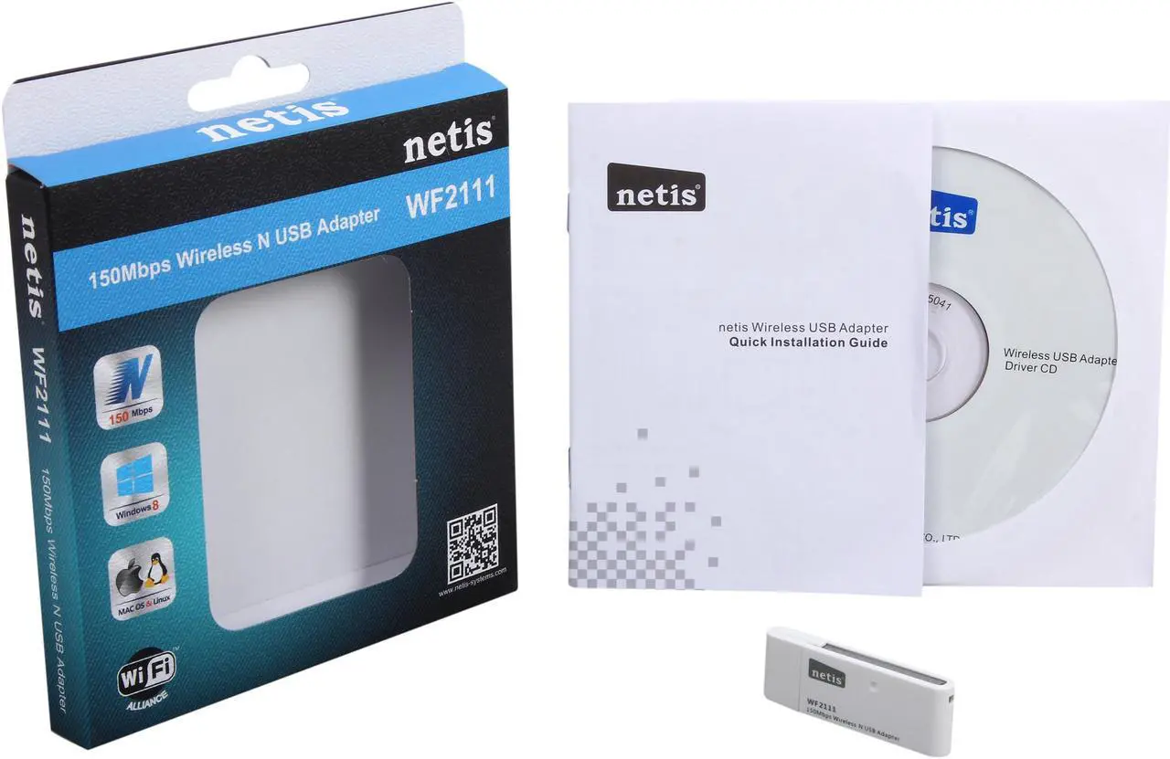 Netis WF2111 Wireless N150 USB Adapter, Supports Windows, Mac OS, Linux ...