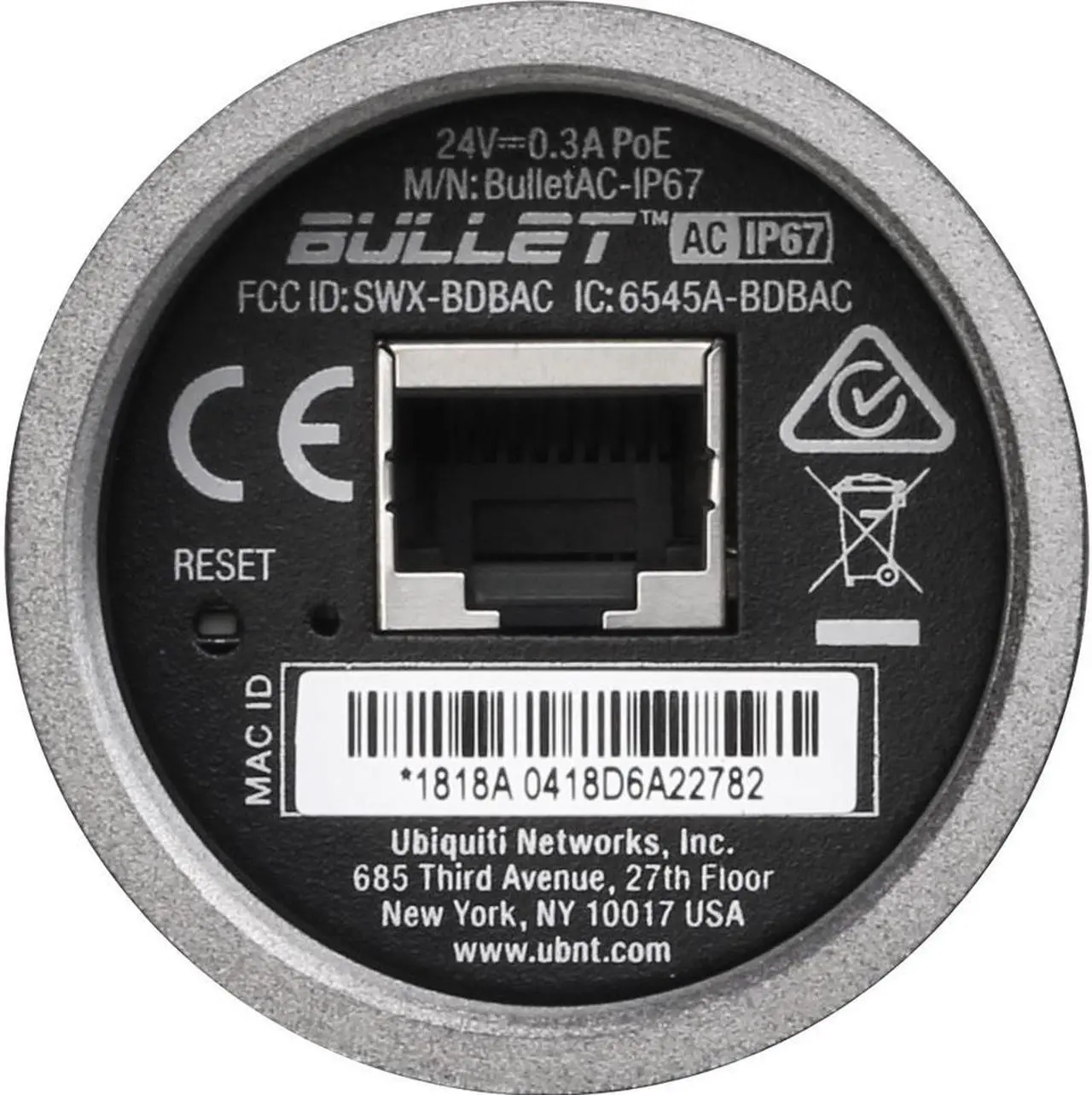 Ubiquiti Bullet Wireless Access Point - 460 Mbit/s BulletAC-IP67-US ...