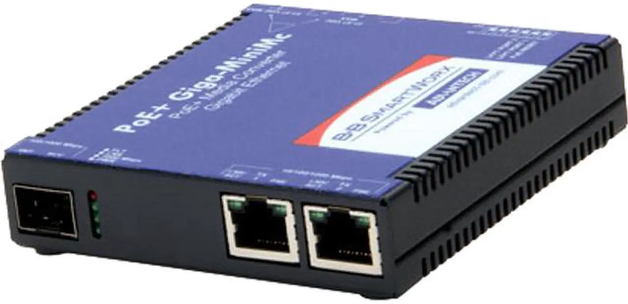 IMC 857-11911PC-A Single port POE+ Giga MiniMC LFPT TX/SFP Includes 1 MM1300/155 SFP Module with ...