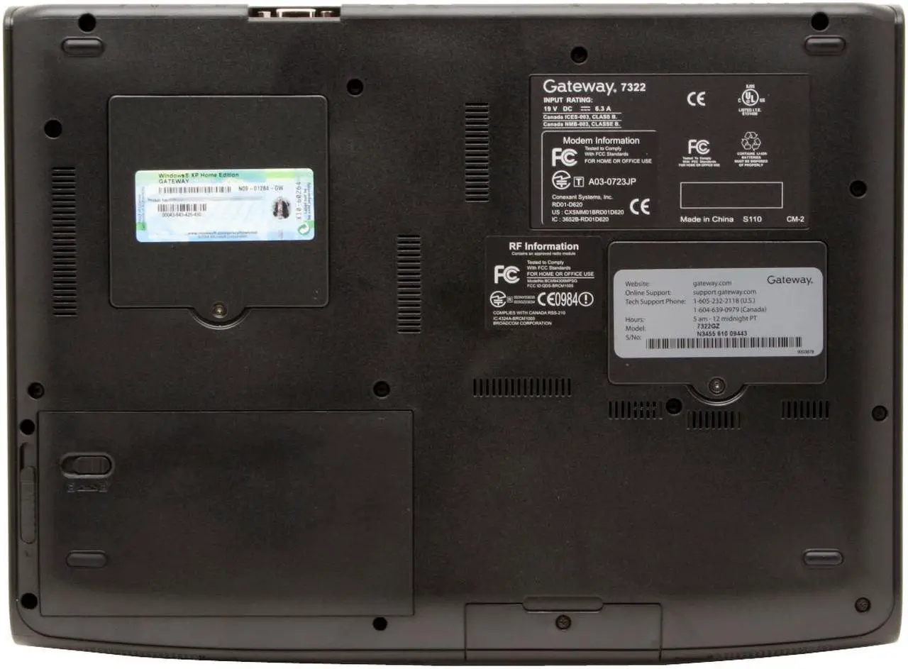 Gateway Laptop Intel Pentium 4 532 512MB Memory 60GB HDD Integrated ...