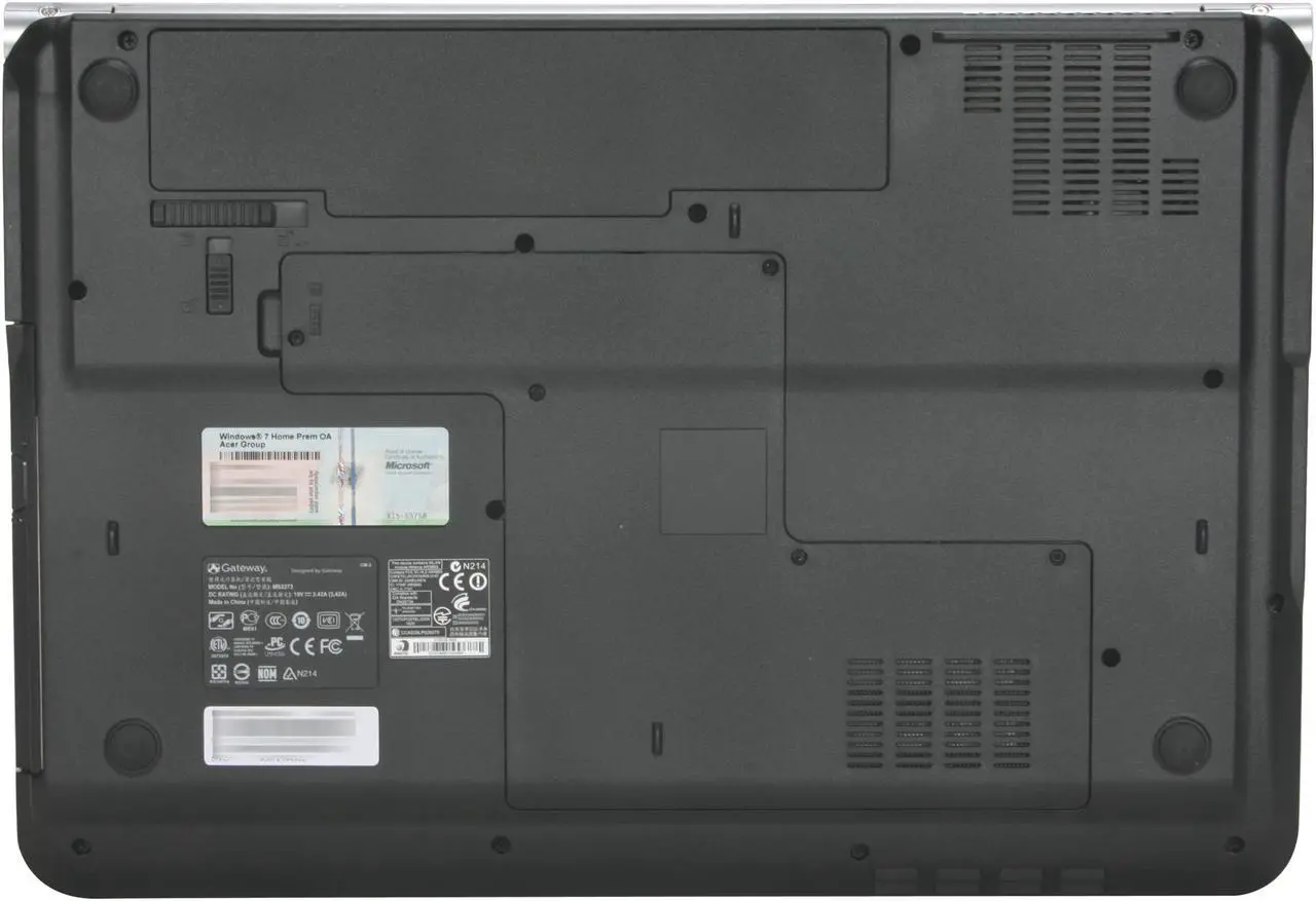 Gateway Laptop Intel Pentium T4300 4GB Memory 320GB HDD Intel GMA 4500M 15.6" Windows 7 Home ...