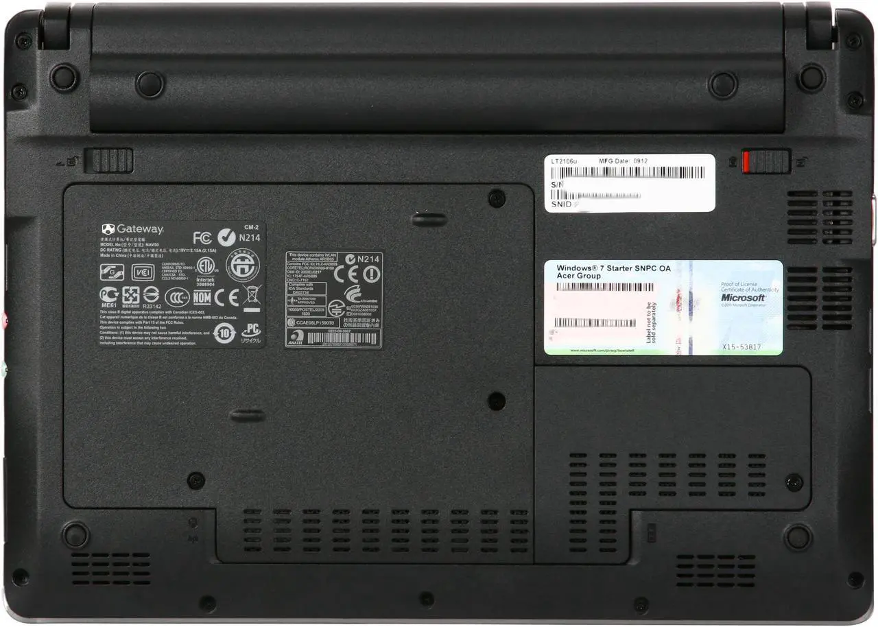 Gateway LT Series LT2106u NightSky Black 10.1" WSVGA Netbook - Newegg.com