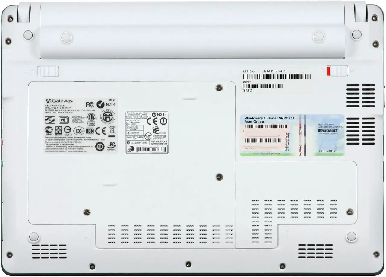 Gateway LT Series LT2120u Glacier White 10.1" WSVGA Netbook - Newegg.com