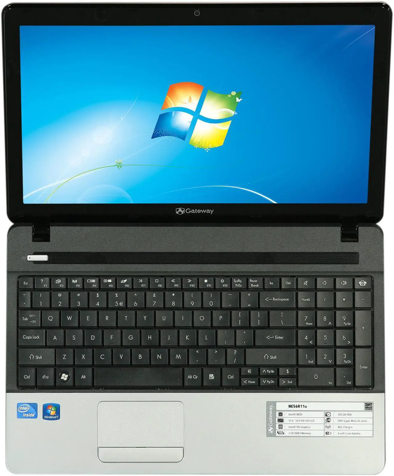 Gateway Laptop Intel Celeron B820 2GB Memory 320GB HDD Intel HD Graphics 15.6" Windows 7 Home ...