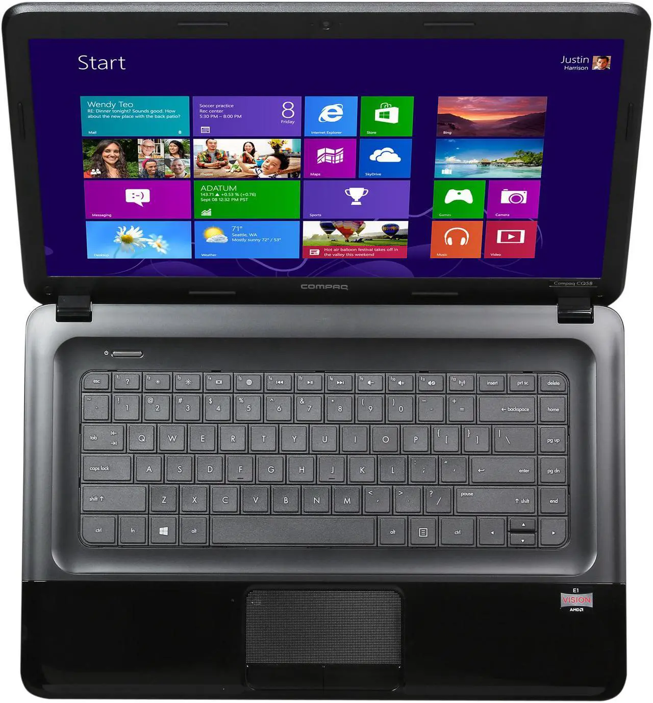 COMPAQ Laptop AMD E1-1200 2GB Memory 320GB HDD AMD Radeon HD 7310 15.6 ...