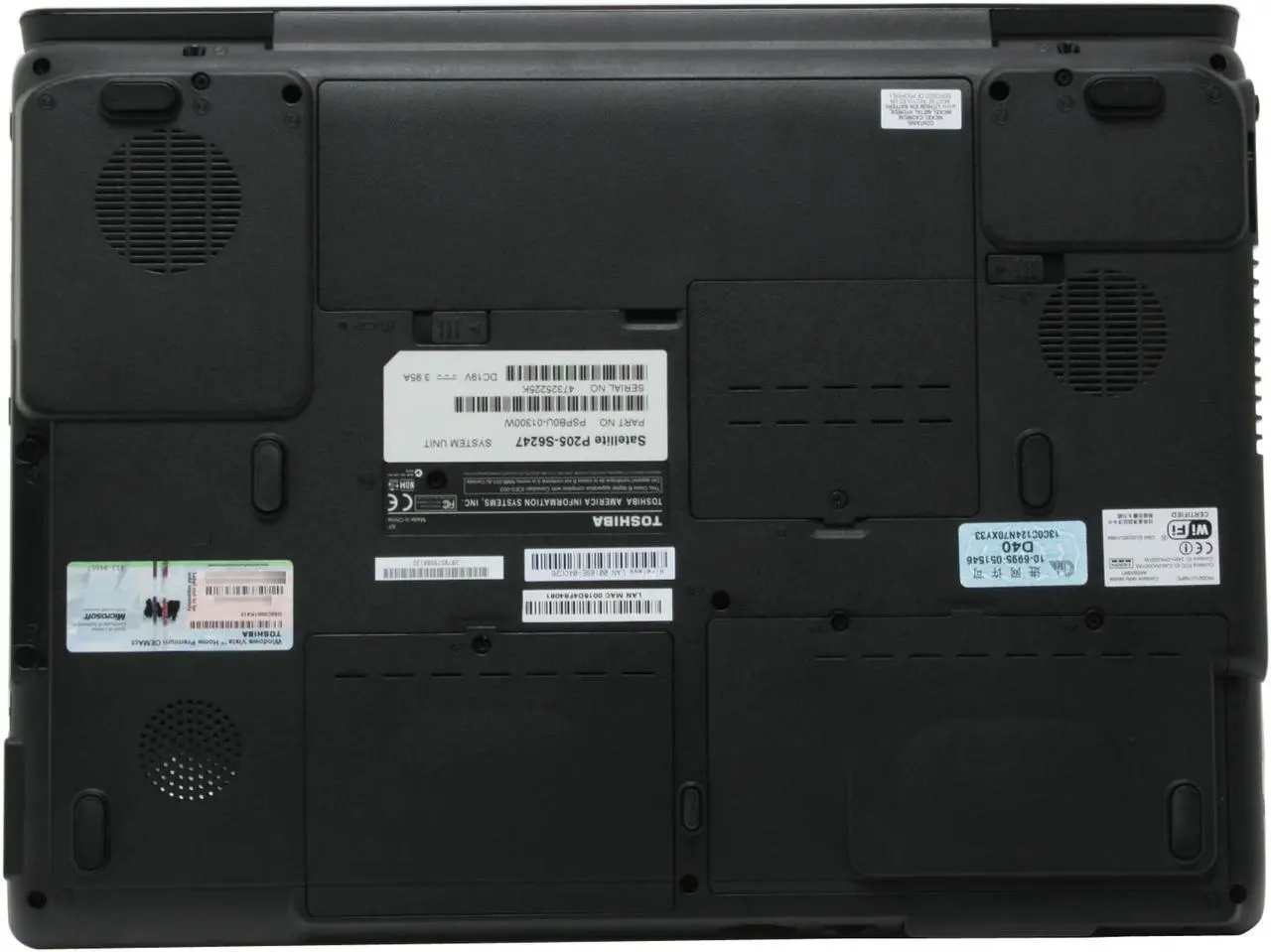 TOSHIBA Laptop Satellite Intel Pentium T2080 1GB Memory 120GB HDD Intel ...