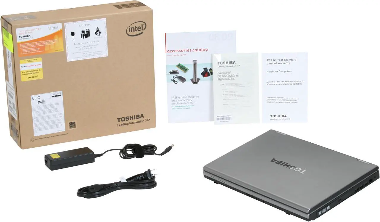 TOSHIBA Laptop Satellite Pro Intel Pentium T3400 1GB Memory 120GB HDD ...