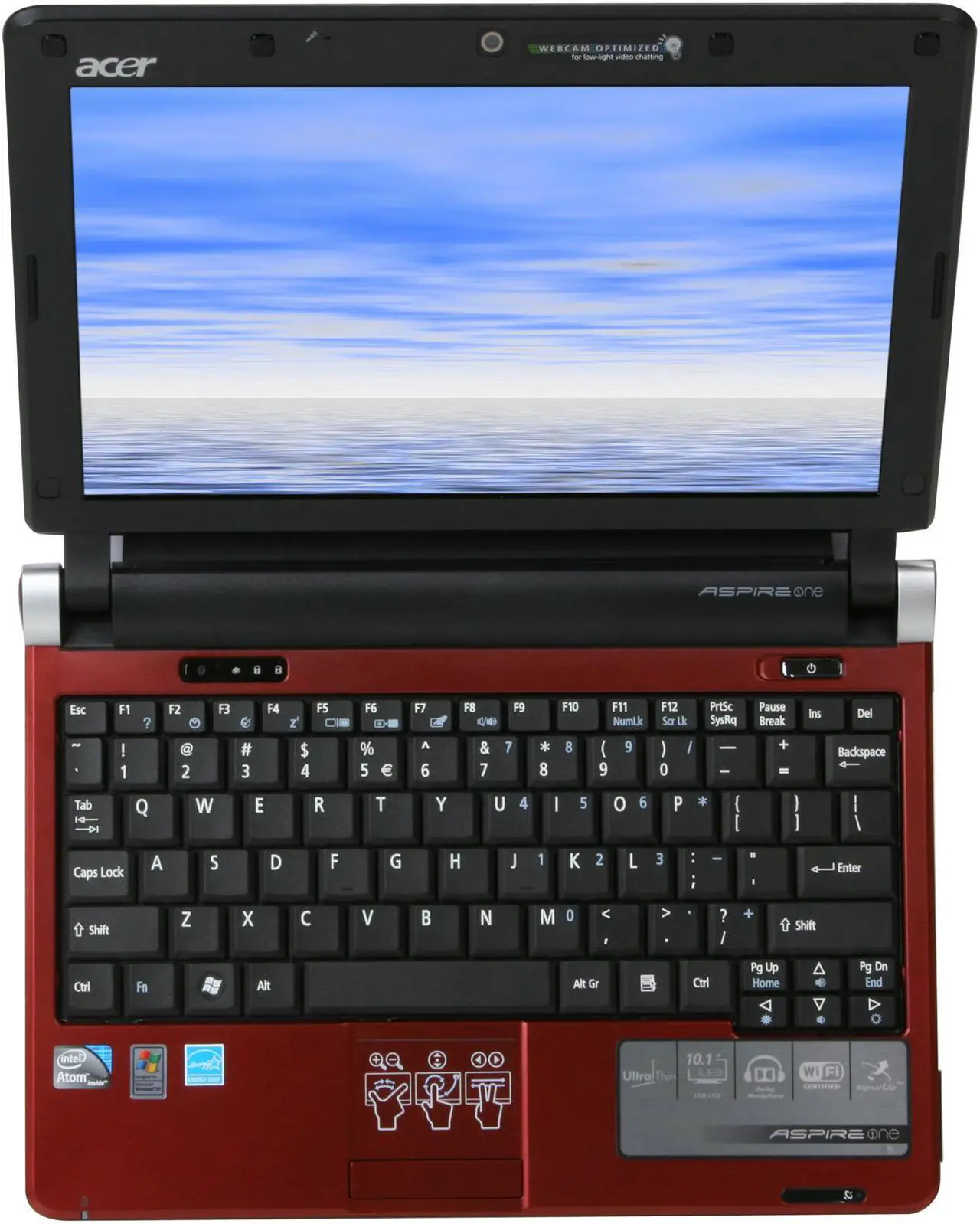 Acer Aspire One AOD250-1070 Ruby Red 10.1" WSVGA Netbook - Newegg.com