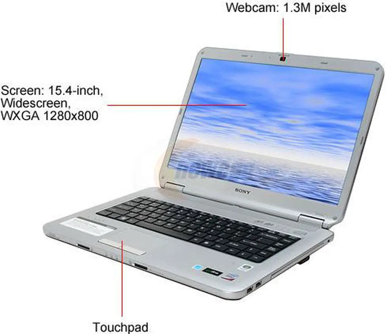 SONY Laptop VAIO NS Series Intel Core 2 Duo T5800 4GB Memory 250GB HDD Intel GMA 4500MHD 15.4 ...