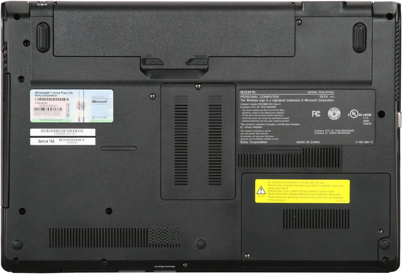 SONY Laptop VAIO CW Series Intel Core 2 Duo T6600 4GB Memory 320GB HDD ...