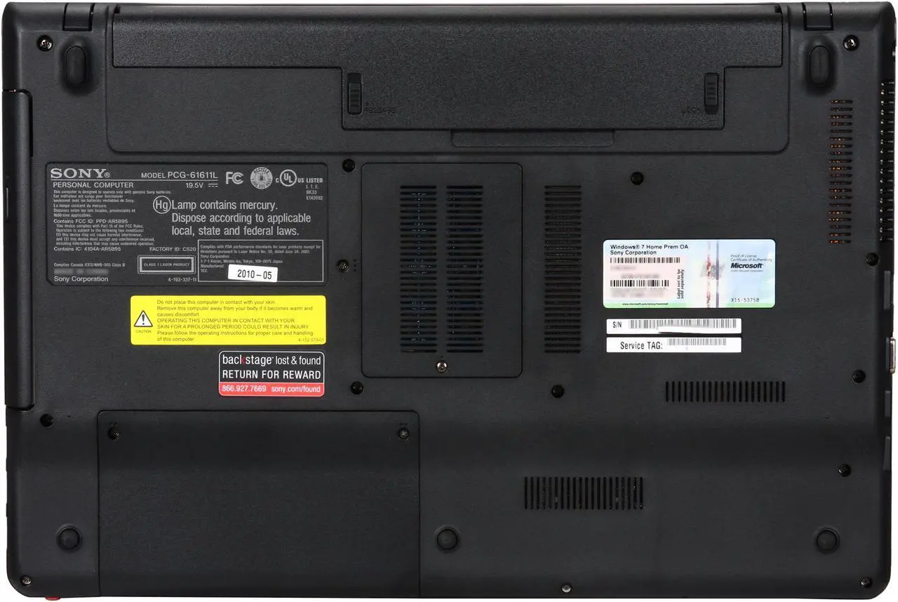 SONY Laptop VAIO E Series AMD Athlon II P320 4GB Memory 320GB HDD ATI ...