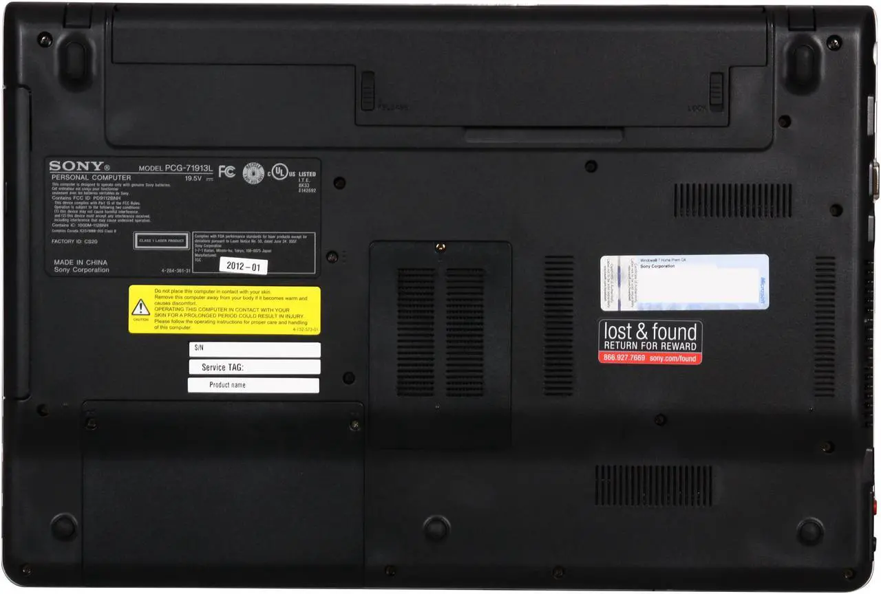 SONY Laptop VAIO EH Series Intel Core i3-2350M 4GB Memory 640GB HDD ...