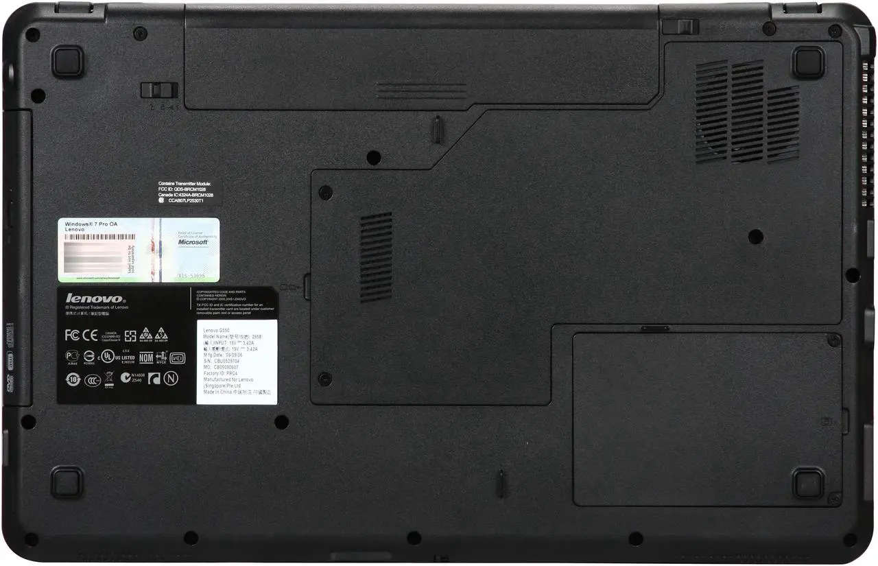 Lenovo Laptop Intel Pentium T4300 3GB Memory 250GB HDD Intel GMA 4500M 15.6" Windows 7 ...