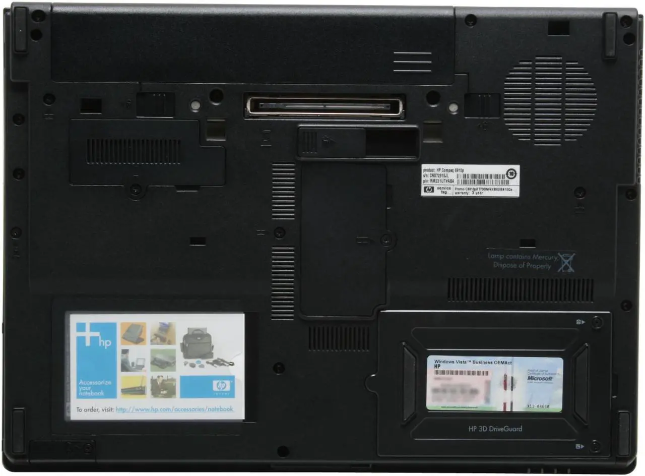 HP Compaq Laptop Intel Core 2 Duo T7300 1GB Memory 80GB HDD ATI ...