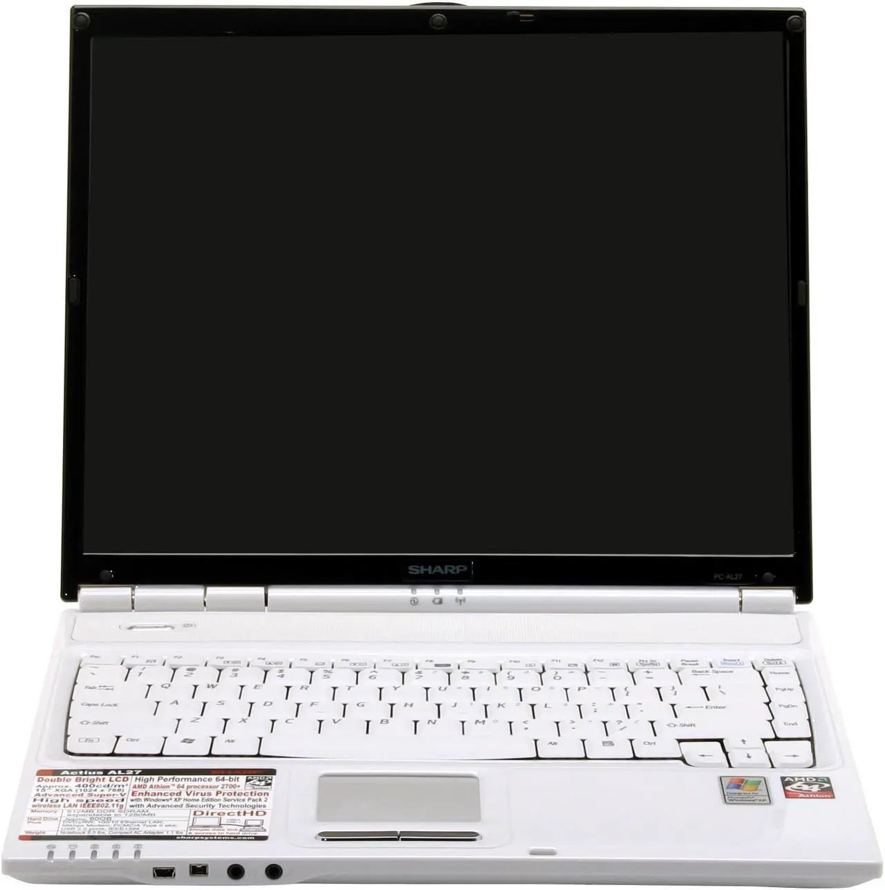 SHARP Laptop Actius 2700+ 512MB Memory 60GB HDD S3 UniChrome 15.0 ...