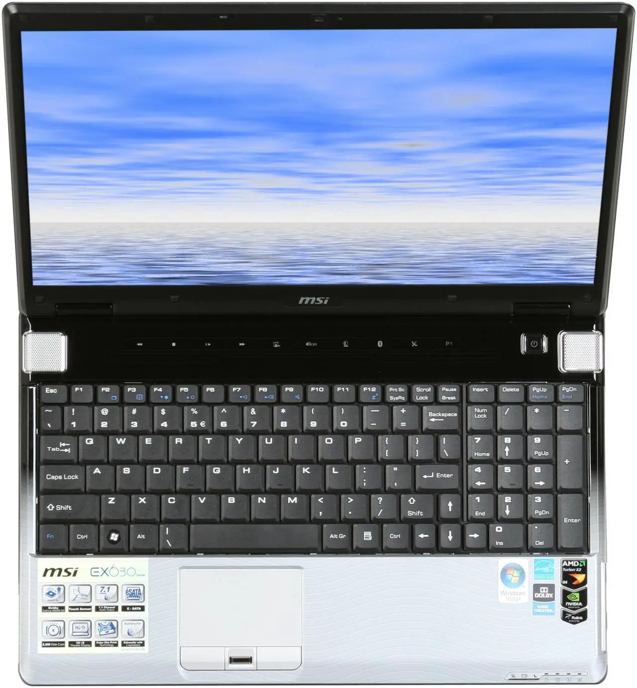 MSI Laptop AMD Turion 64 X2 RM-70 3GB Memory 250GB HDD NVIDIA GeForce ...