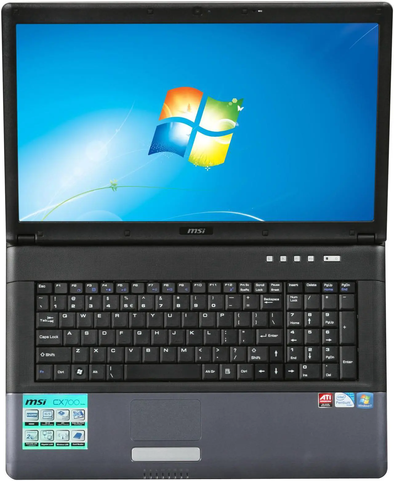 MSI Laptop Intel Pentium T4300 4GB Memory 320GB HDD ATI Mobility Radeon HD 4330 17.3" Windows 7 ...