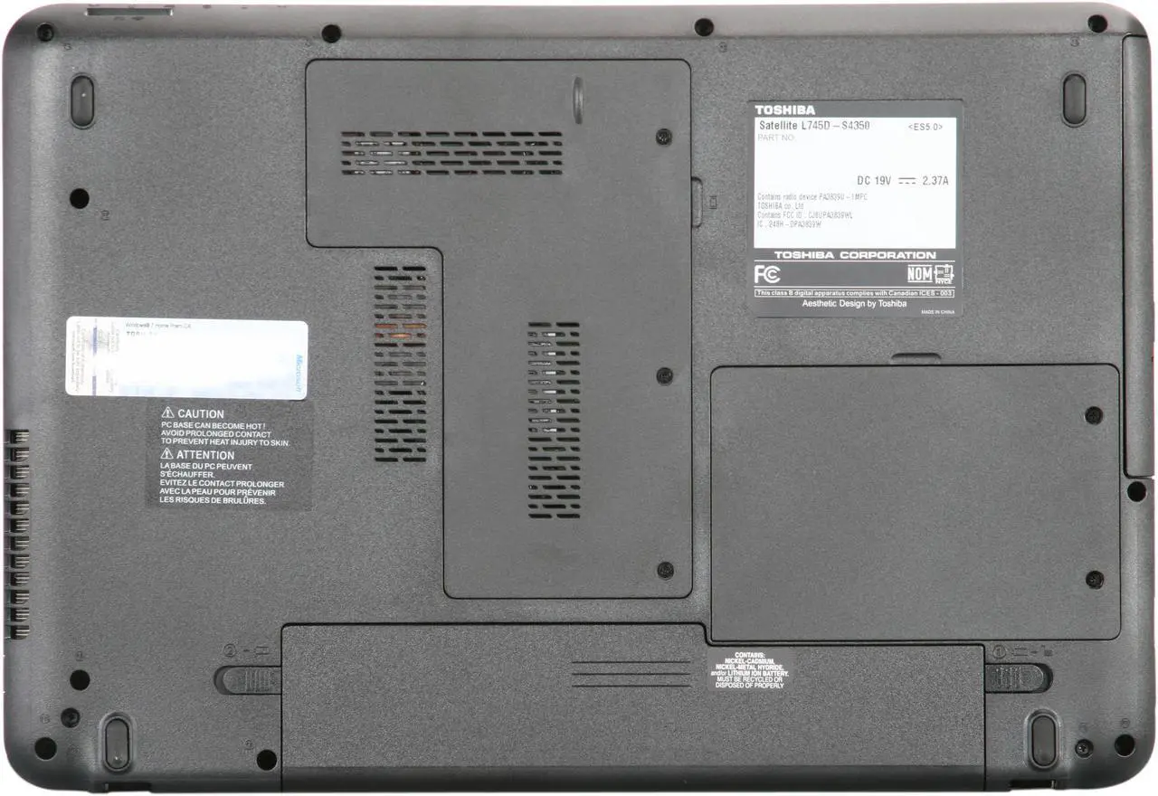 TOSHIBA Laptop Satellite AMD E-450 4GB Memory 500GB HDD AMD Radeon HD ...