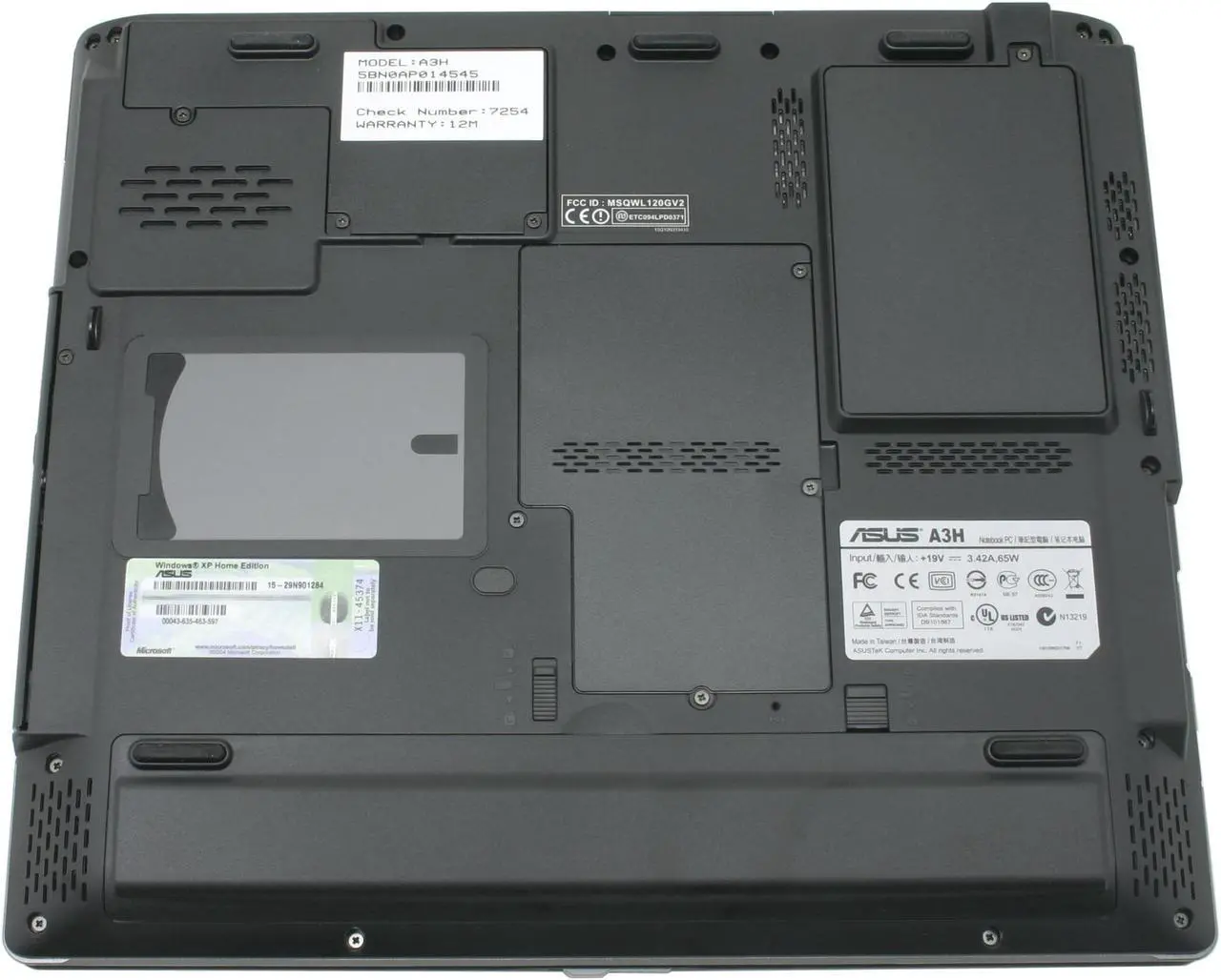 ASUS NoteBook with Built-in 1.3MP Webcam Intel Celeron M 380 512MB ...