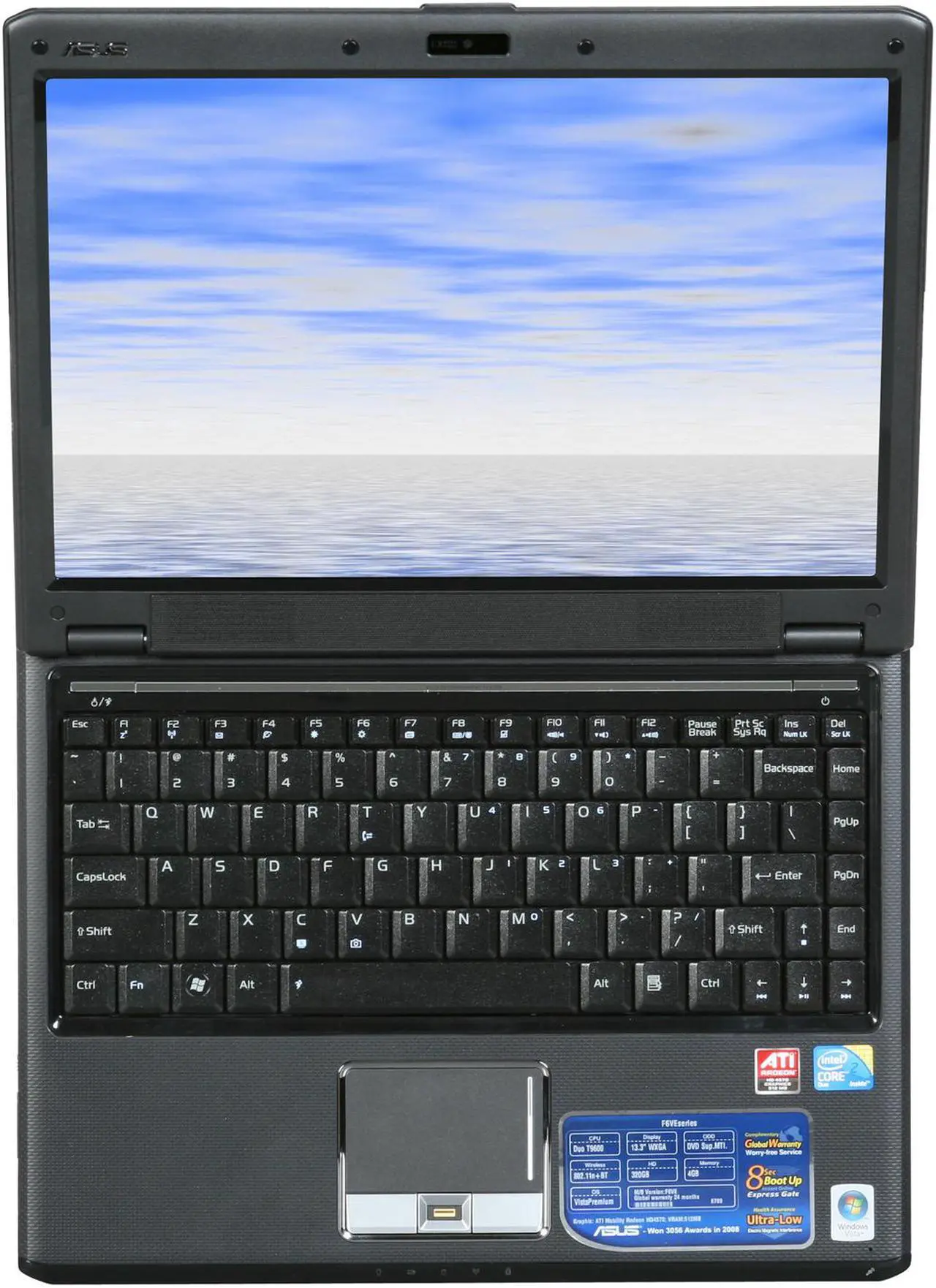 ASUS Laptop F6 Series Intel Core 2 Duo T9600 4GB Memory 320GB HDD ATI Mobility Radeon HD 4570 13 ...