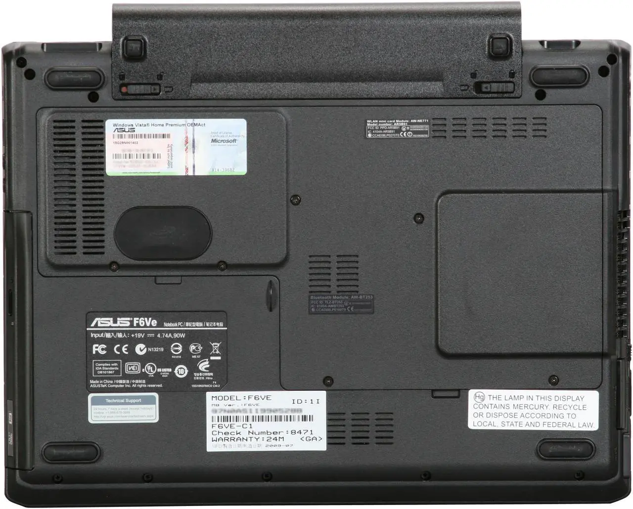 ASUS Laptop F6 Series Intel Core 2 Duo T9600 4GB Memory 320GB HDD ATI Mobility Radeon HD 4570 13 ...