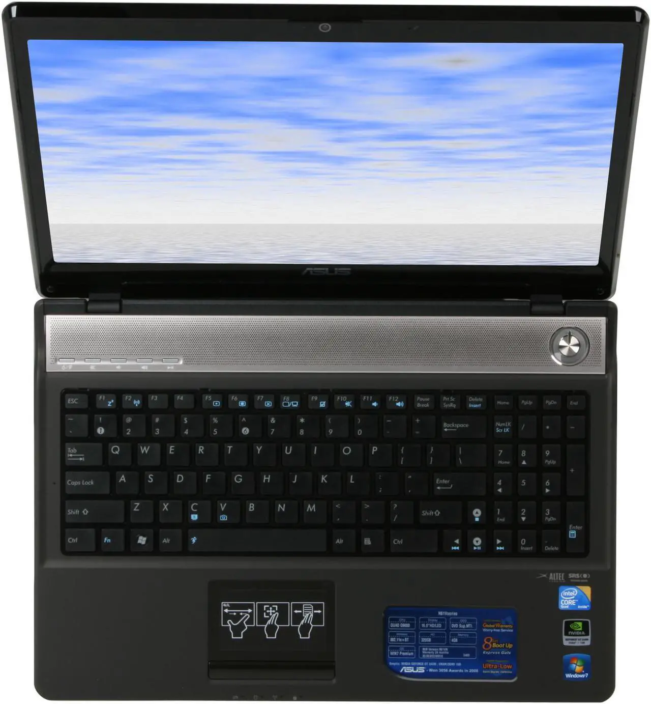 ASUS Laptop N61 Series Intel Core 2 Quad Q9000 4GB Memory 320GB HDD ...