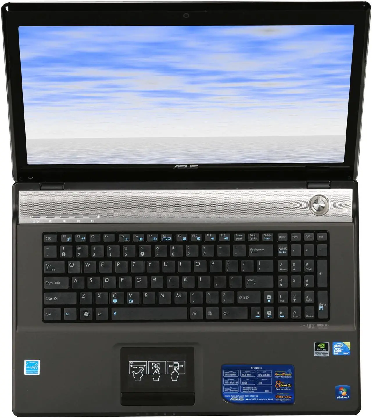 ASUS Laptop Intel Core 2 Quad Q9000 4GB Memory 320GB HDD NVIDIA GeForce ...