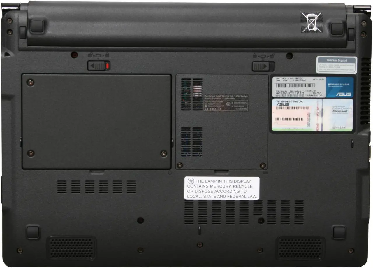 ASUS Laptop UL30 Series Intel Core 2 Duo SU7300 3GB Memory 250GB HDD ...