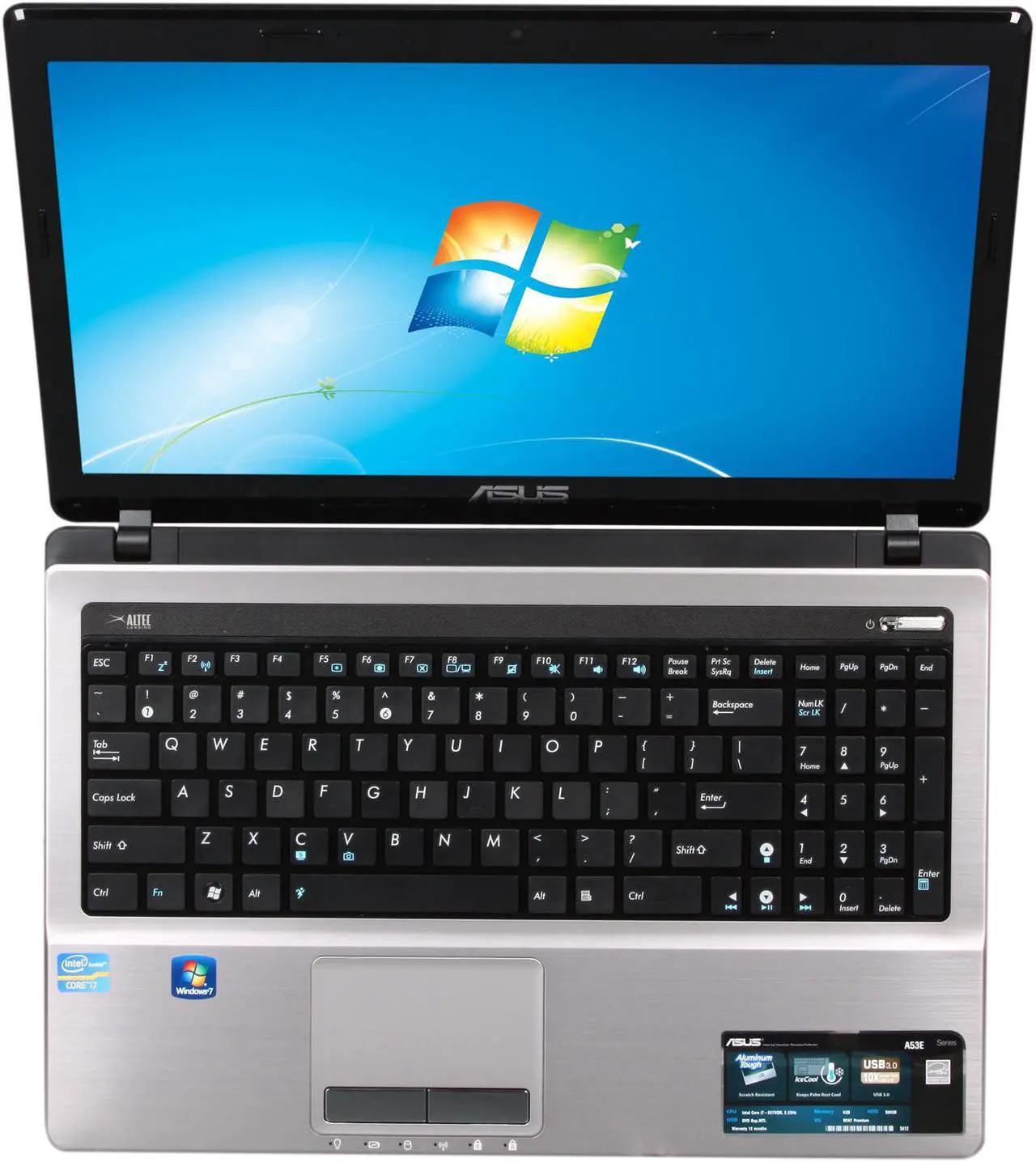 ASUS Laptop Intel Core i7-2670QM 6GB Memory 500GB HDD Intel HD Graphics 15.6" Windows 7 Home ...