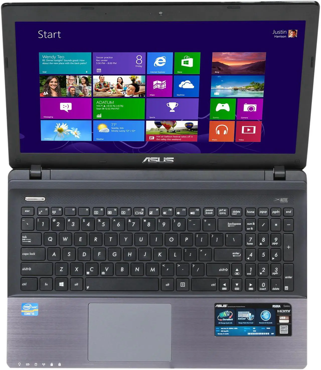 Refurbished: ASUS Laptop Intel Core i5-3230M 6GB Memory 750GB HDD Intel ...