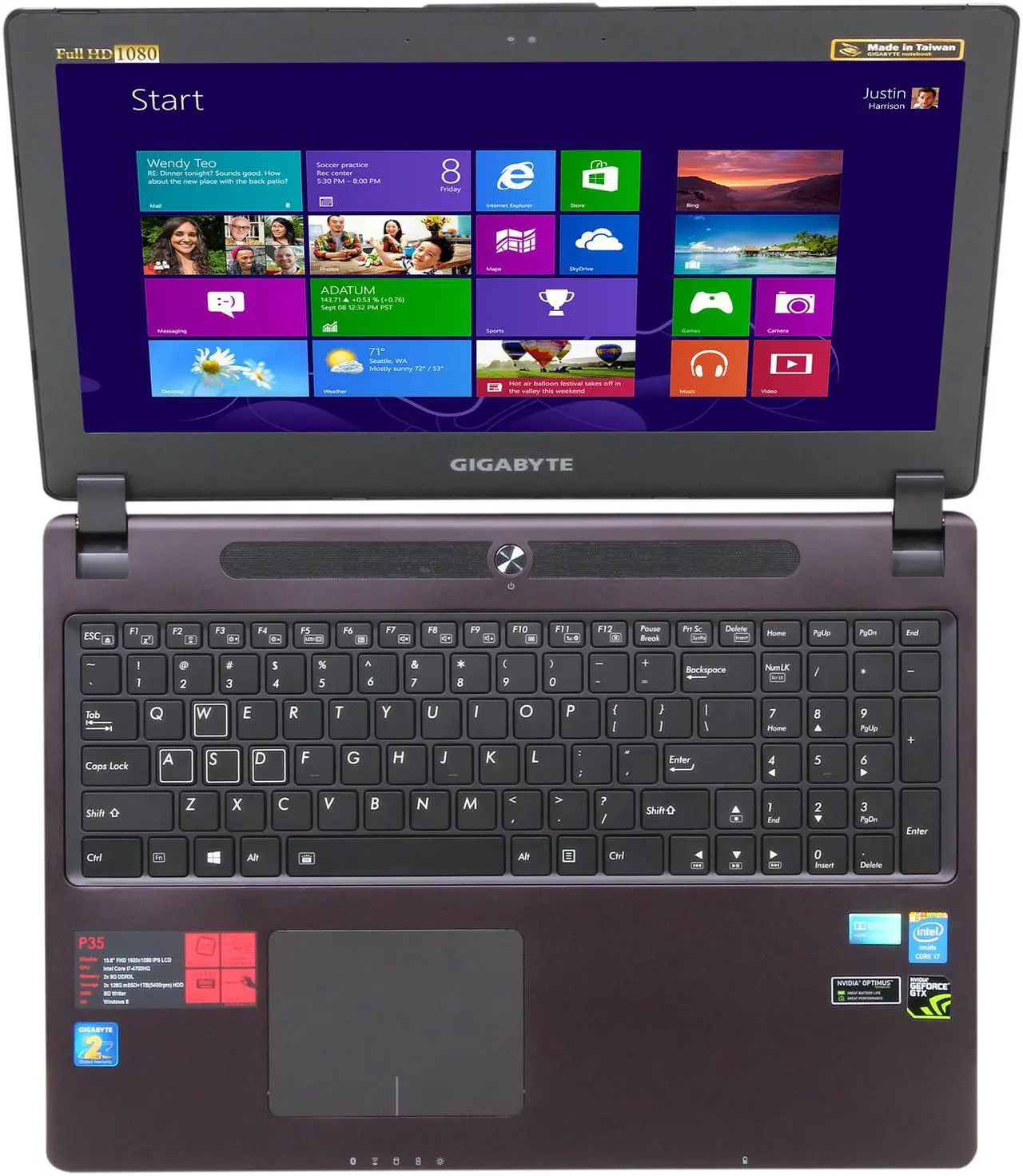 GIGABYTE - 15.6" NVIDIA GeForce GTX 765M - Intel Core i7-4700HQ - 16GB ...