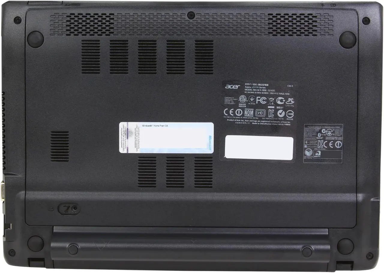 Acer Laptop Aspire Intel Celeron 1007U 4GB DDR3 Memory 500GB HDD Intel GMA HD Graphics 11.6 ...