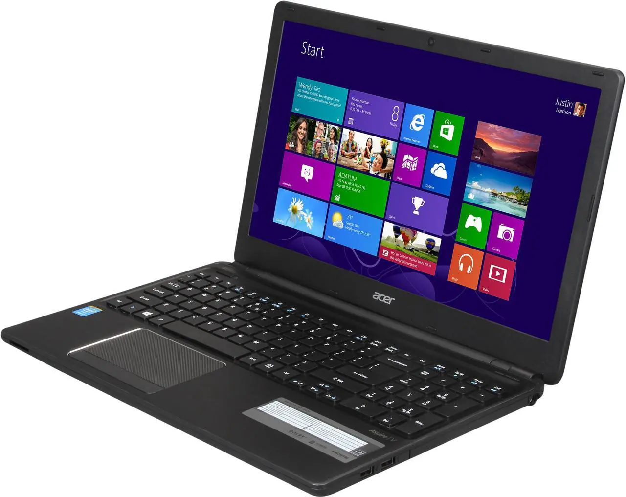 Acer Laptop Aspire Intel Core i7-4500U 8GB Memory 500GB HDD Intel HD ...
