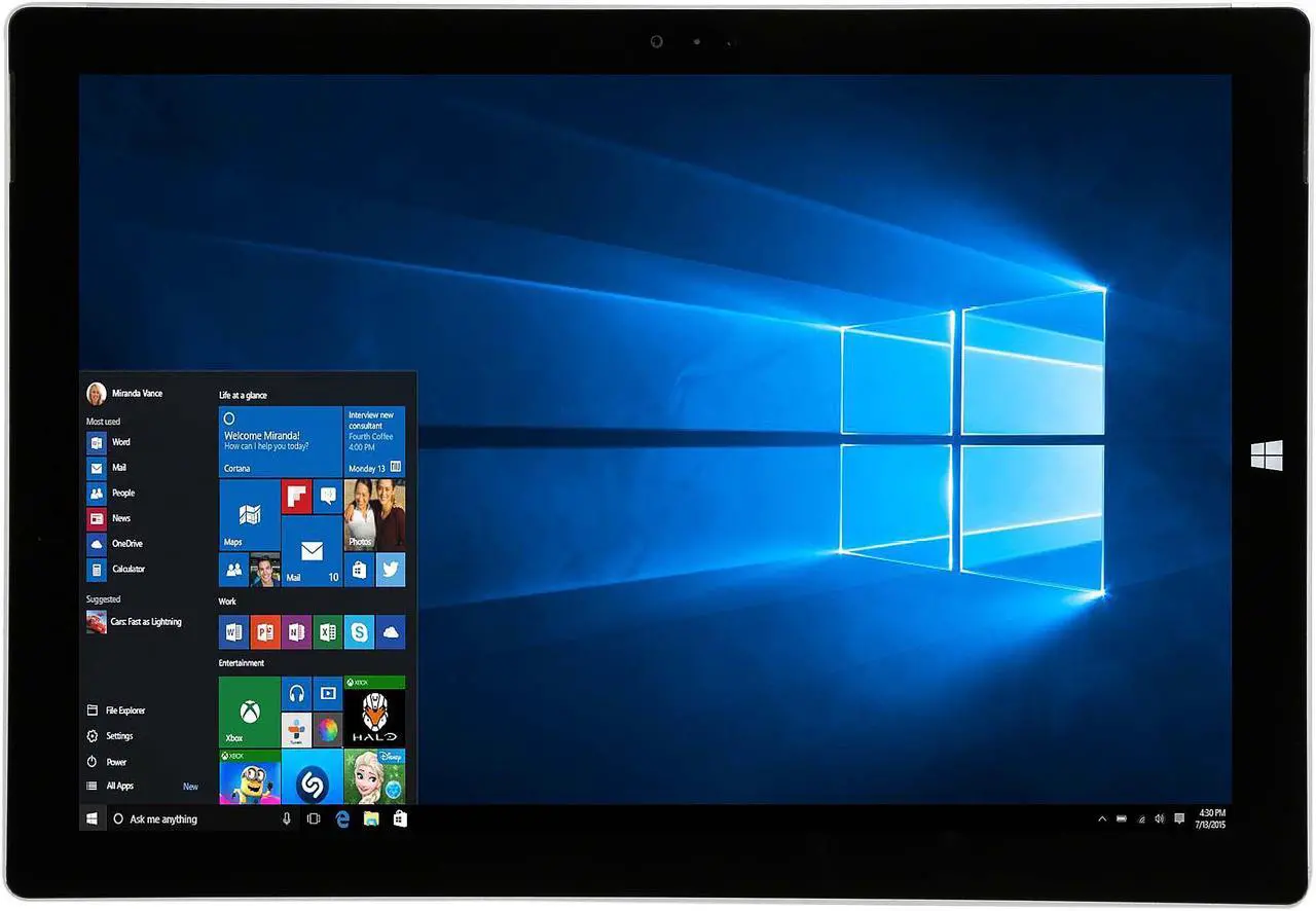 Refurbished: Microsoft Grade A Tablet Intel Core i5-4300U Windows 10 ...