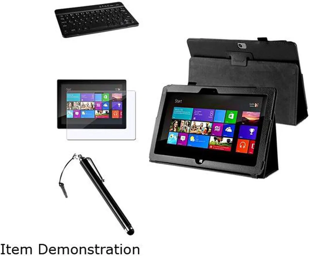 Insten Black Folio Leather Stand Case Flip for Microsoft Surface RT 10. ...