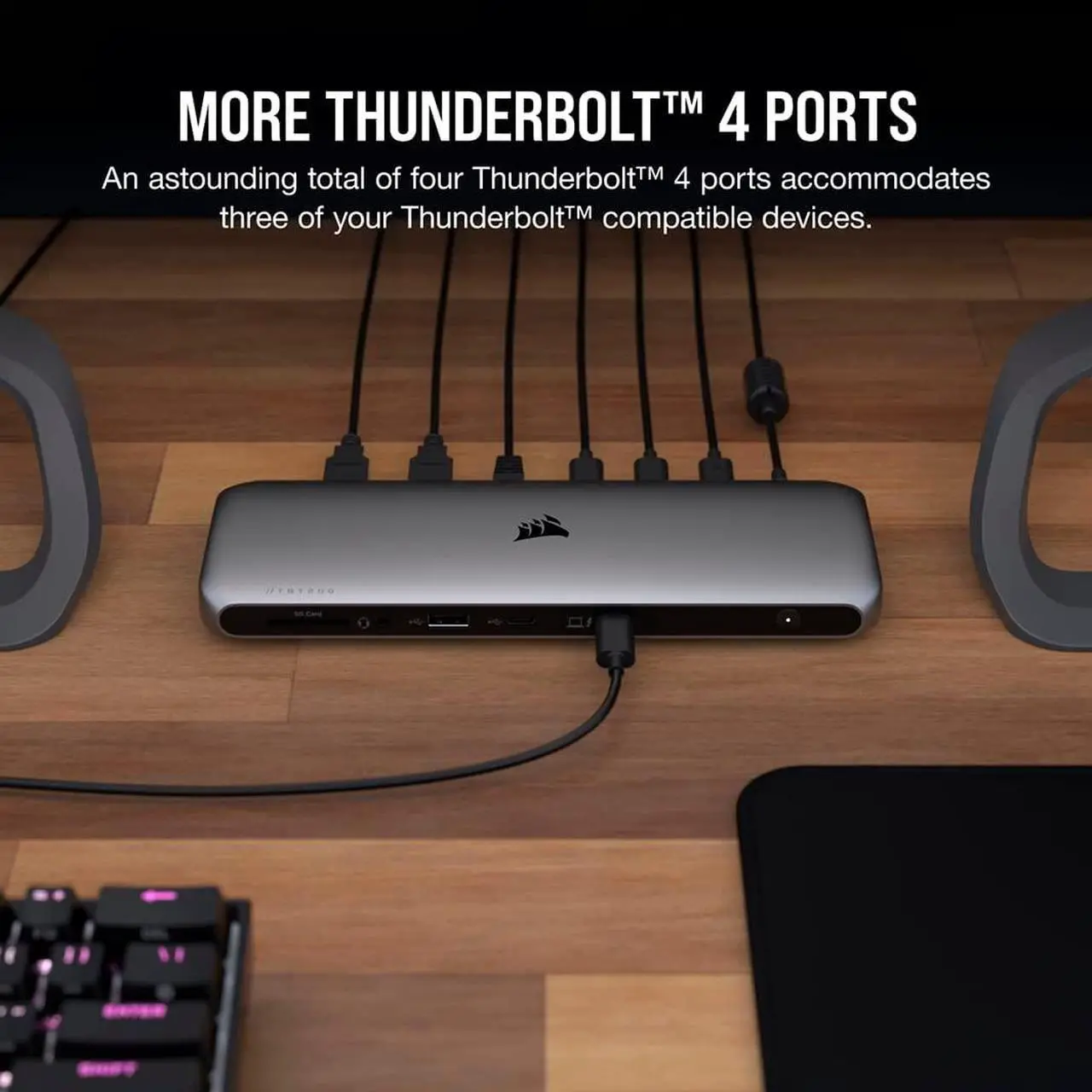 Corsair TBT200 Thunderbolt™ 4 Dock - Up to 96W Power Delivery - 4X ...