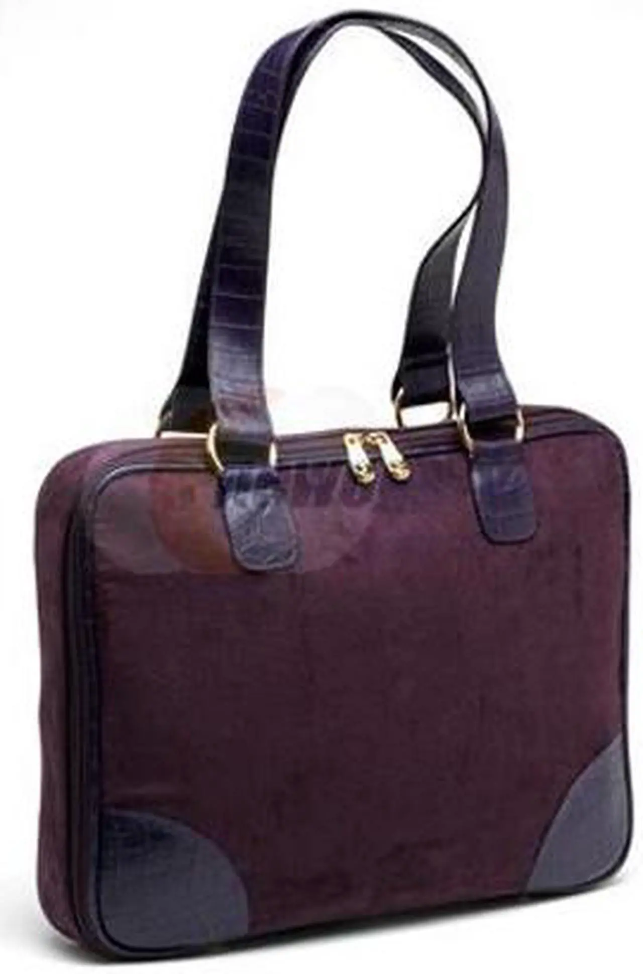 MANGO TANGO Eggplant Faux Suede Slim-Line 17" Wide screen Laptop Bag ...