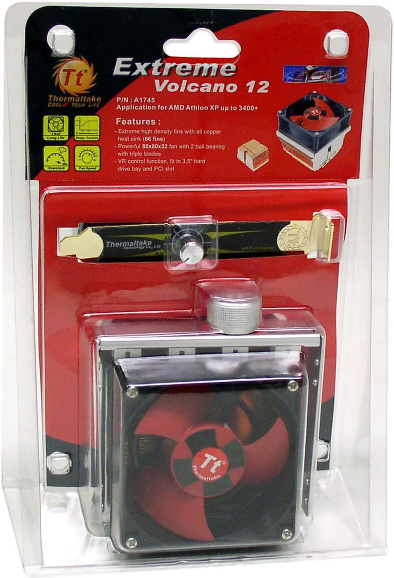 Open Box: Thermaltake Extreme Volcano 12 80mm 2 Ball CPU Cooler ...