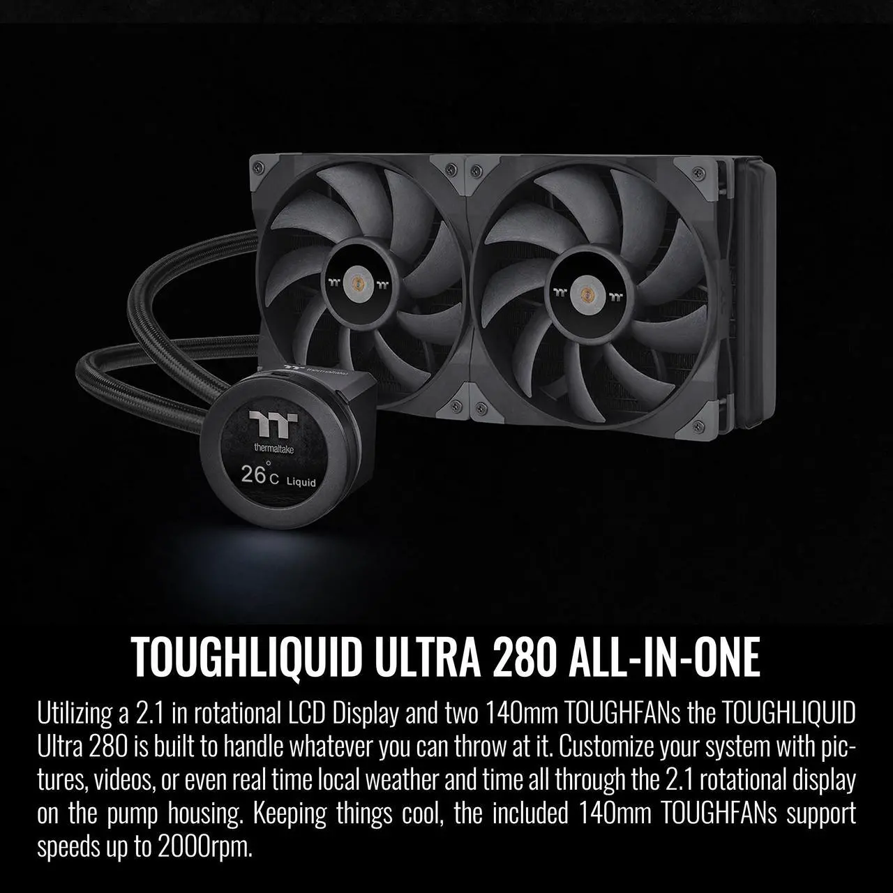Thermaltake TOUGHLIQUID Ultra 280 CPU Liquid Cooler, AMD(AM5/AM4) Intel ...