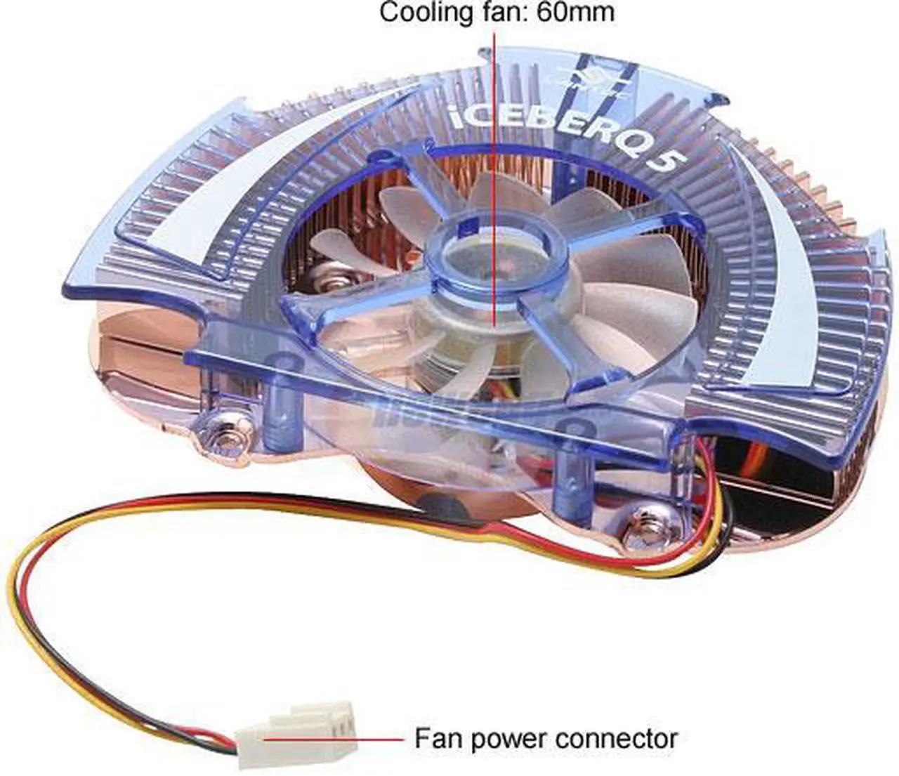 Vantec Iceberq 5 Copper VGA Cooling Kit with Blue LED Fan - Model CCB ...