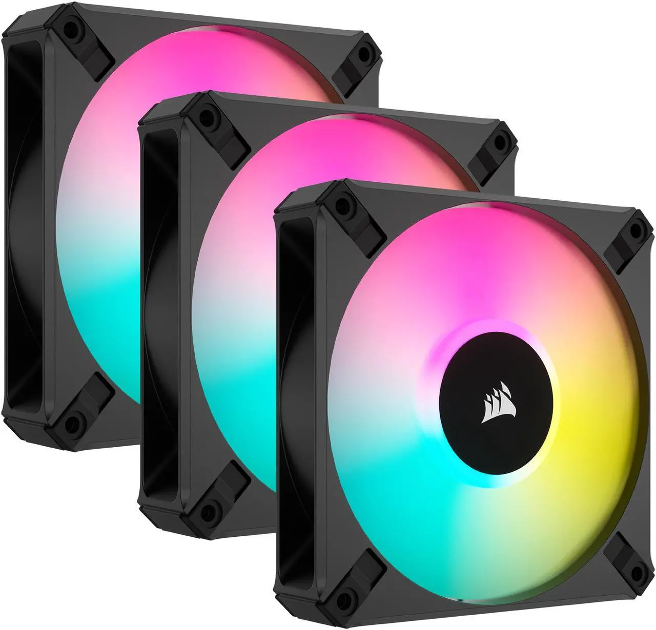 CORSAIR iCUE AF120 RGB ELITE 120mm PWM Triple Fan Kit - Eight RGB LEDs ...