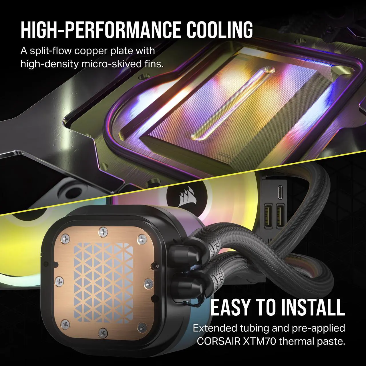 CORSAIR iCUE Link H150i RGB Liquid CPU Cooler - 360mm AIO - QX120 RGB ...