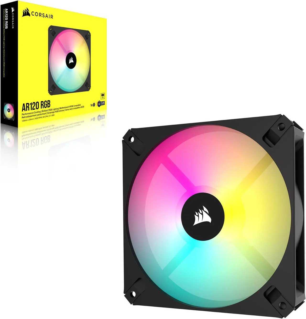 CORSAIR iCUE AR120 RGB Digital 120mm ARGB-Compatible Single Fan - Black ...