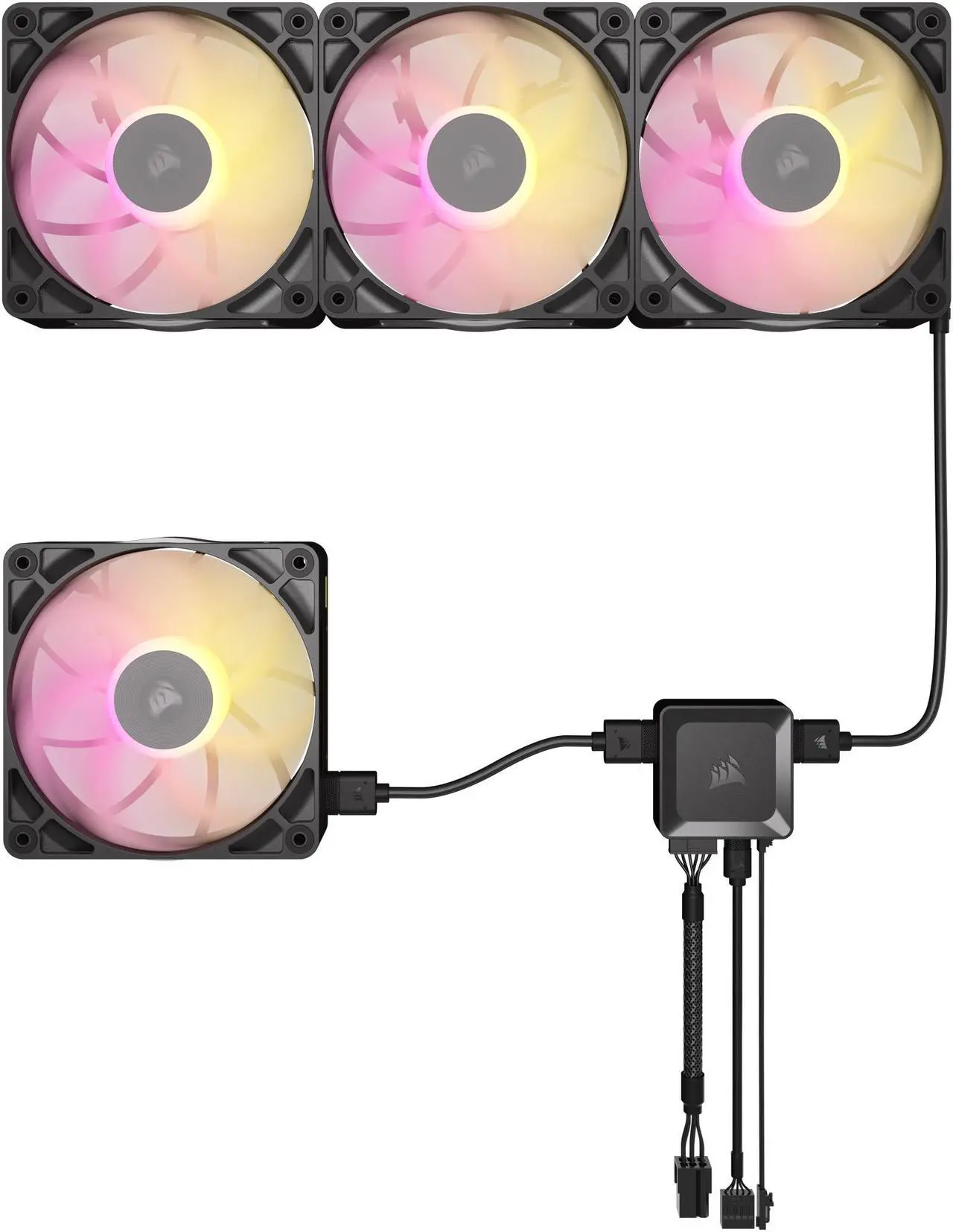 CORSAIR iCUE LINK RX120 MAX RGB 120mm PWM Thick Fan - Expansion Kit ...