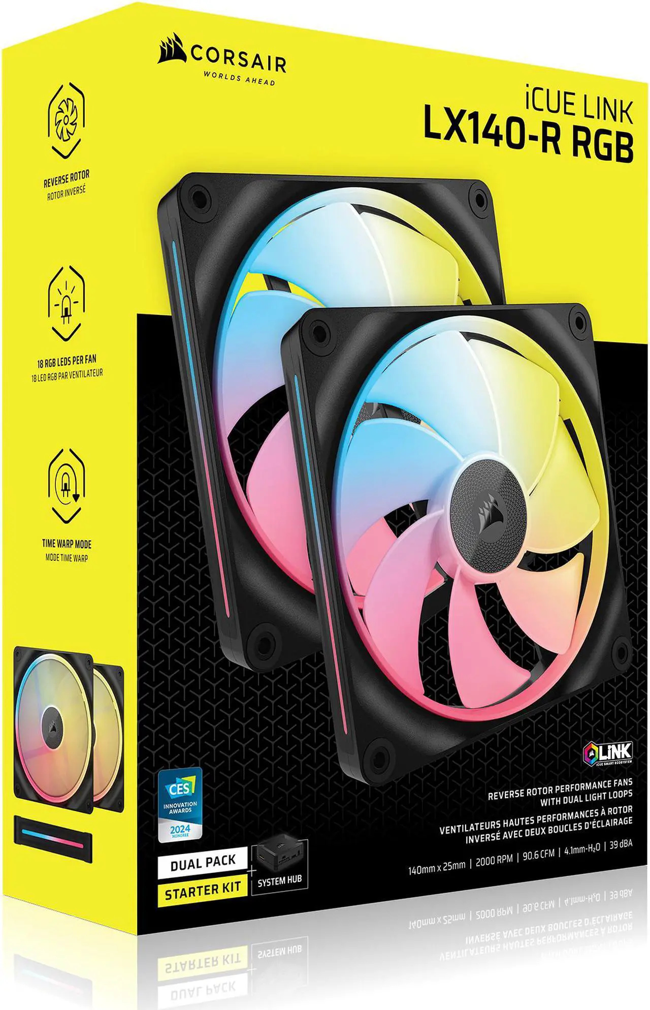 CORSAIR iCUE LINK LX140-R RGB 140mm PWM Reverse Fans Starter Kit ...