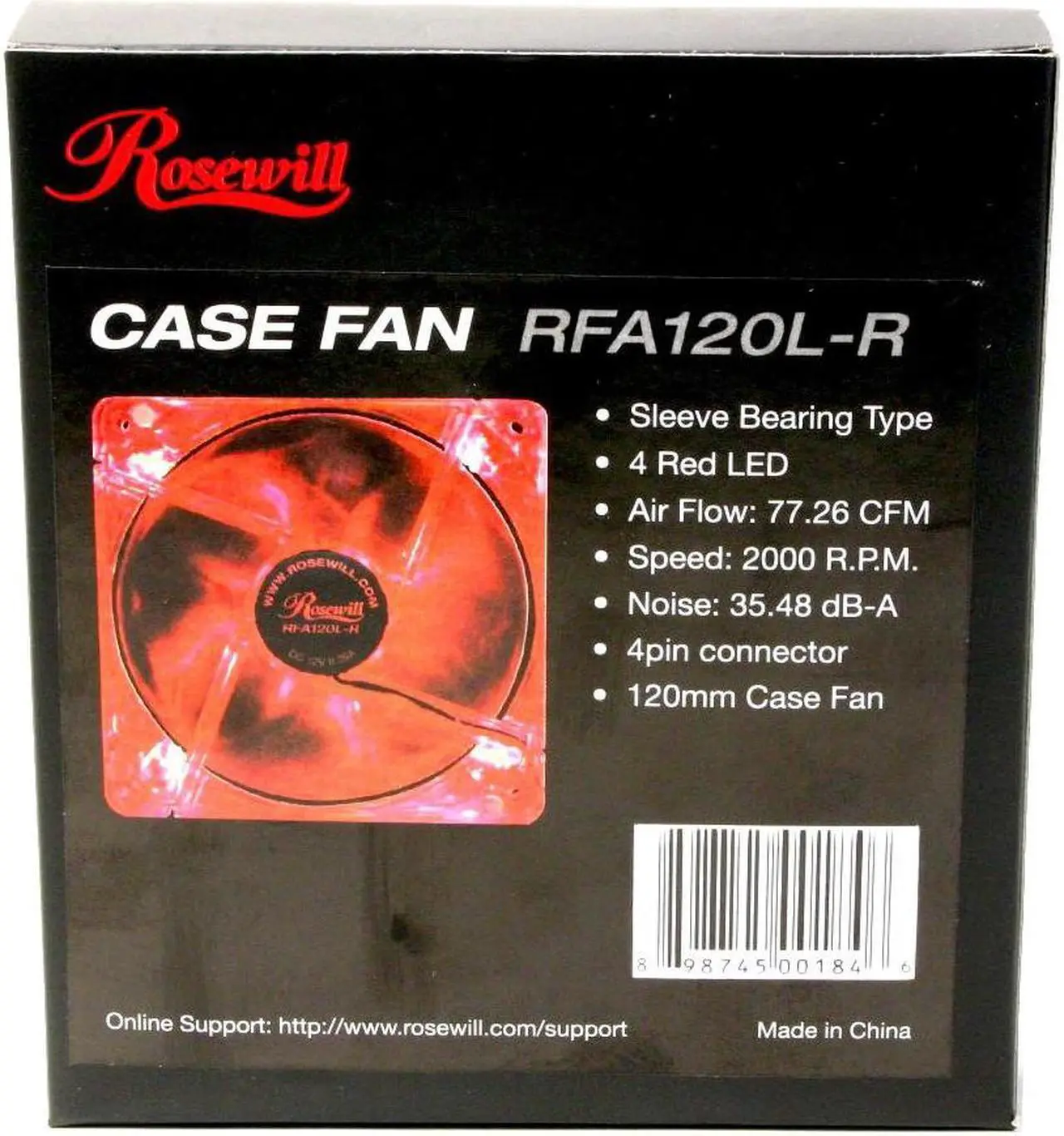 Rosewill RFA120L-R 4 Red LEDs LED Case Fan - Newegg.com