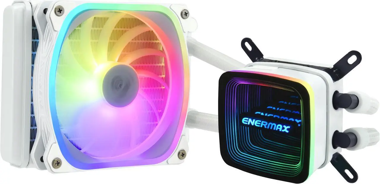 Open Box: Enermax AQUAFUSION ADV 120 ARGB AIO CPU Liquid Cooler White ...
