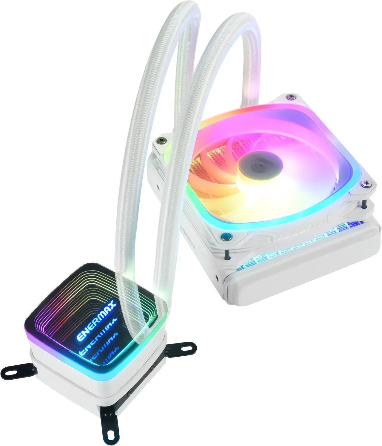 Open Box: Enermax AQUAFUSION ADV 120 ARGB AIO CPU Liquid Cooler White ...