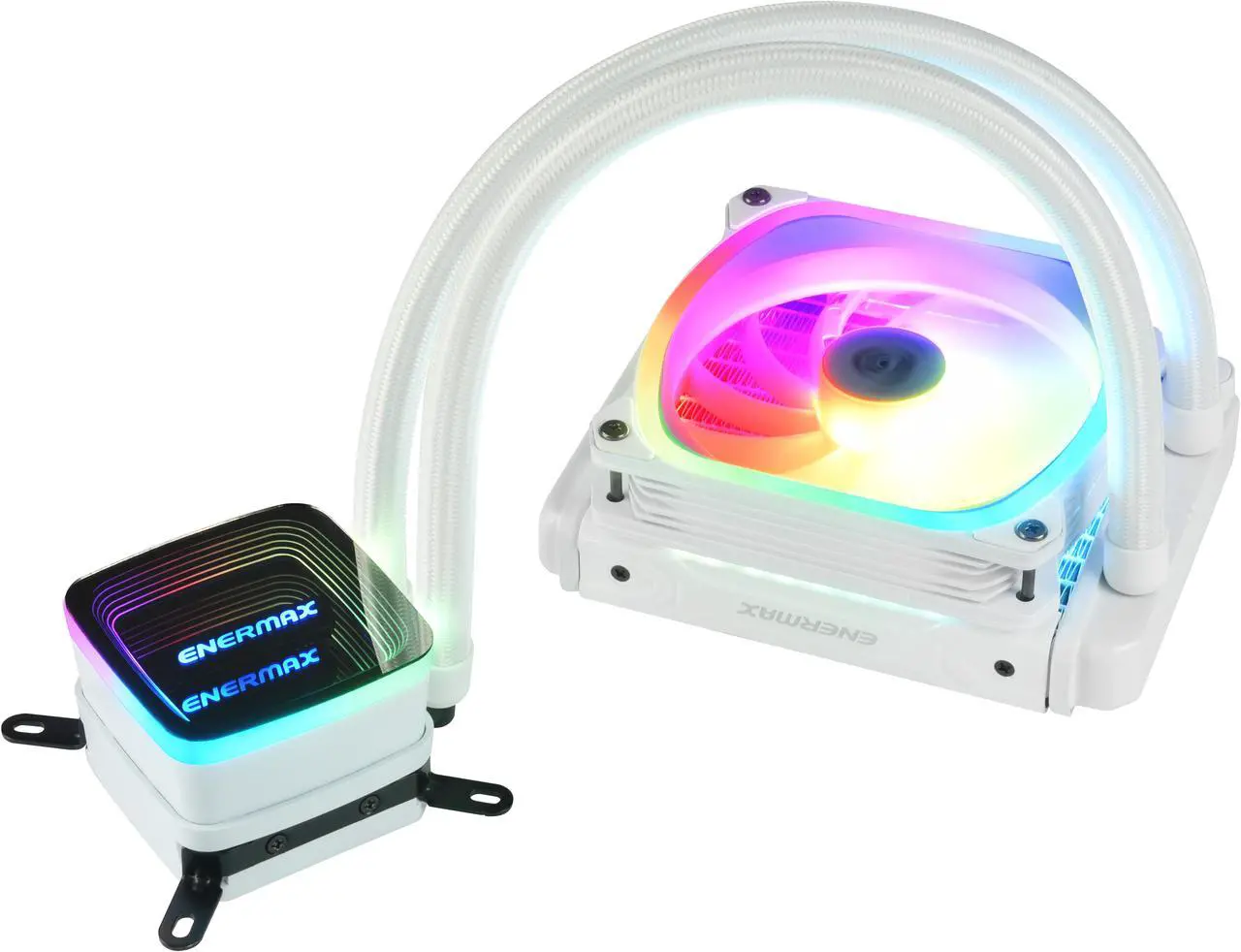 Open Box: Enermax AQUAFUSION ADV 120 ARGB AIO CPU Liquid Cooler White ...