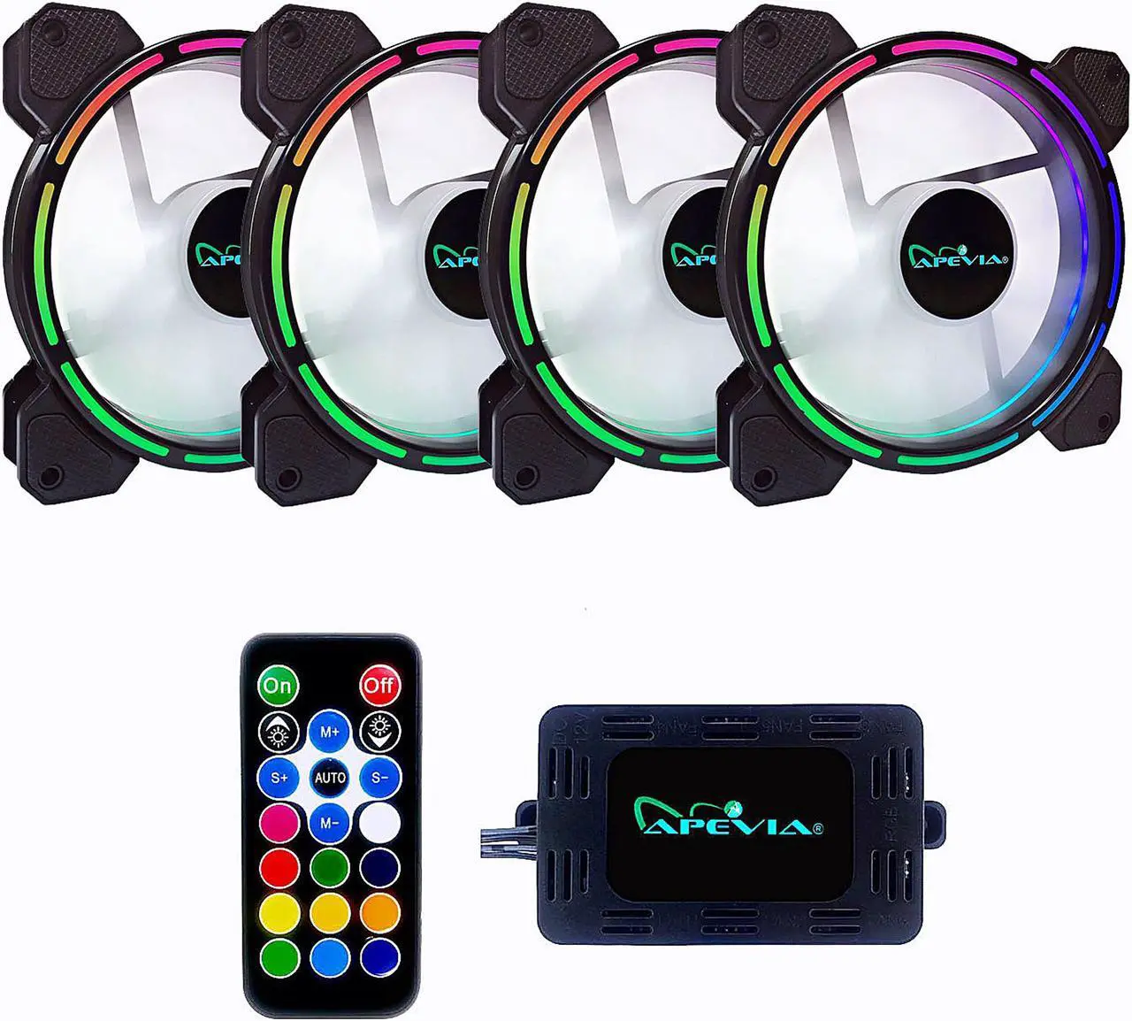 Apevia Arcane AR412L-RGB 120mm Silent Addressable RGB Color Changing ...